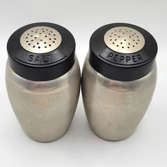 Vintage Aluminum Salt And Pepper Shakers